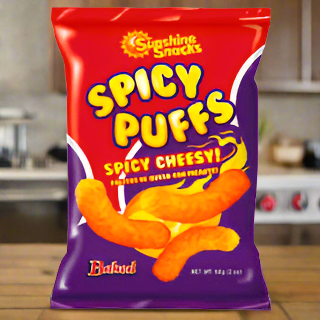 SUNSHINE CHEESE SPICY PUFFS 215gr | Buy SUNSHINE CHEESE SPICY PUFFS ...